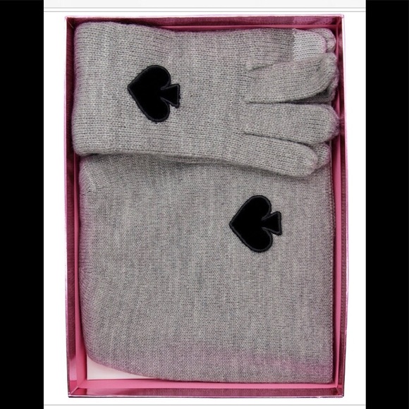 kate spade | Accessories | Nib Kate Spade Flocked Patch Hatgloves Boxed ...